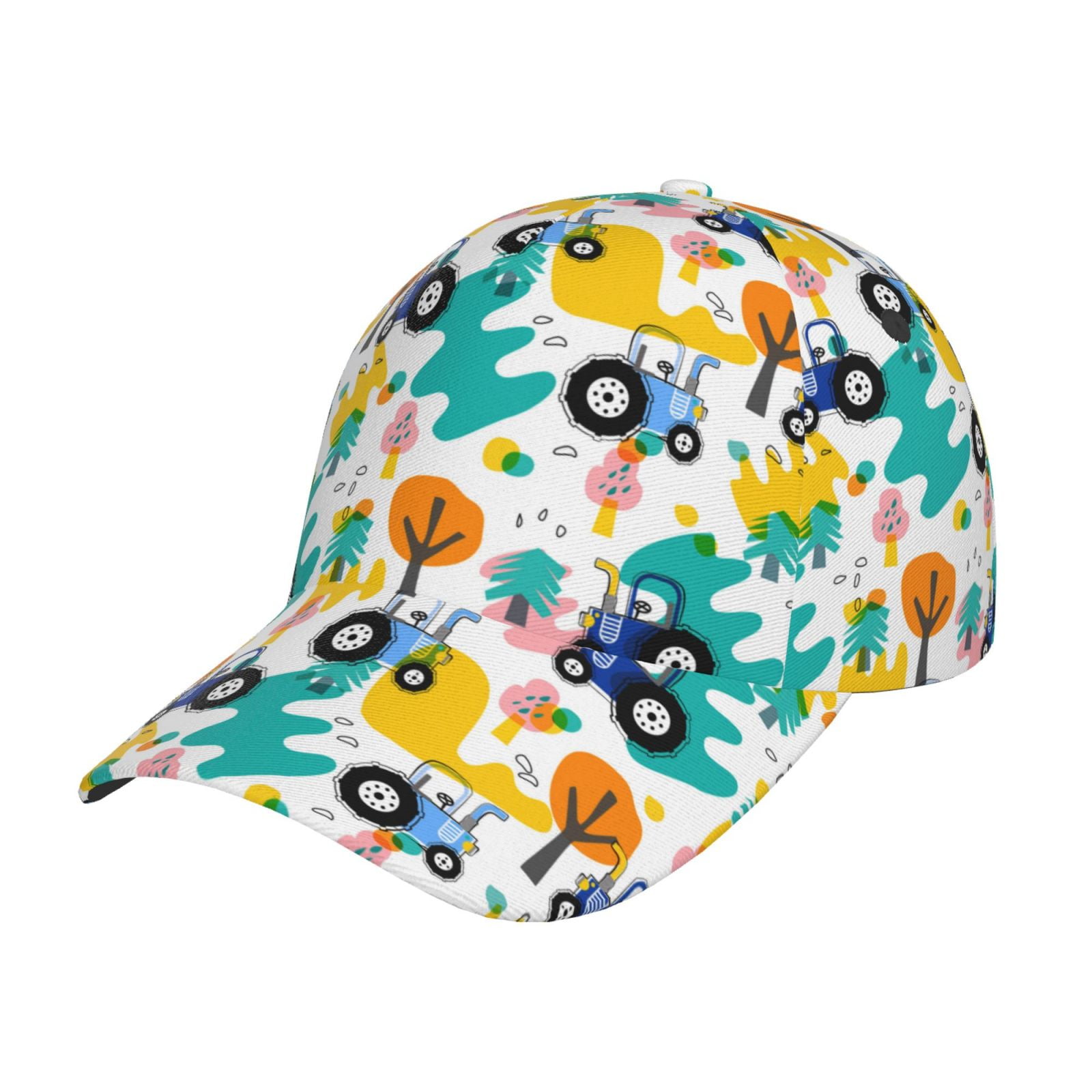 Lsque Cute tractor and vehicle Pattern Baseball Cap Trucker Low Profile ...