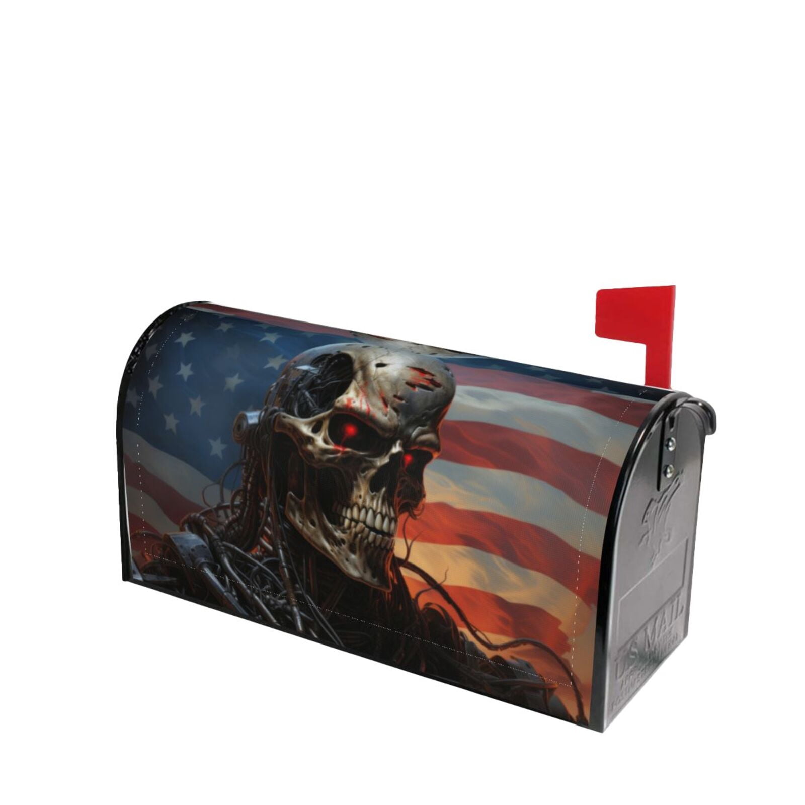 Lsque Cyberpunk Skull American Flag Mailbox Cover Standard Size ...