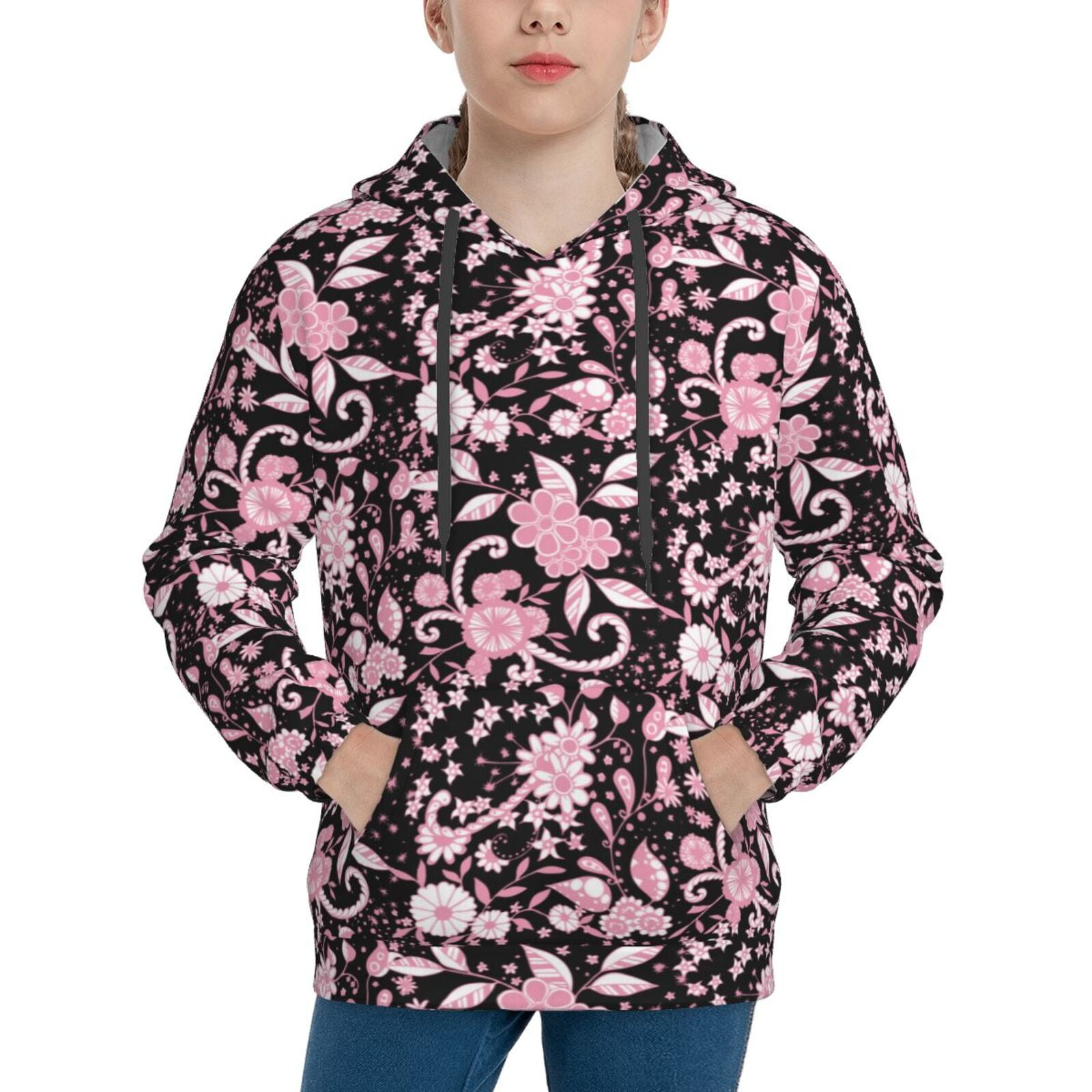 Lsque Daisies Flowers Patten Youth Hoodie Sweatshirt Pullover with ...