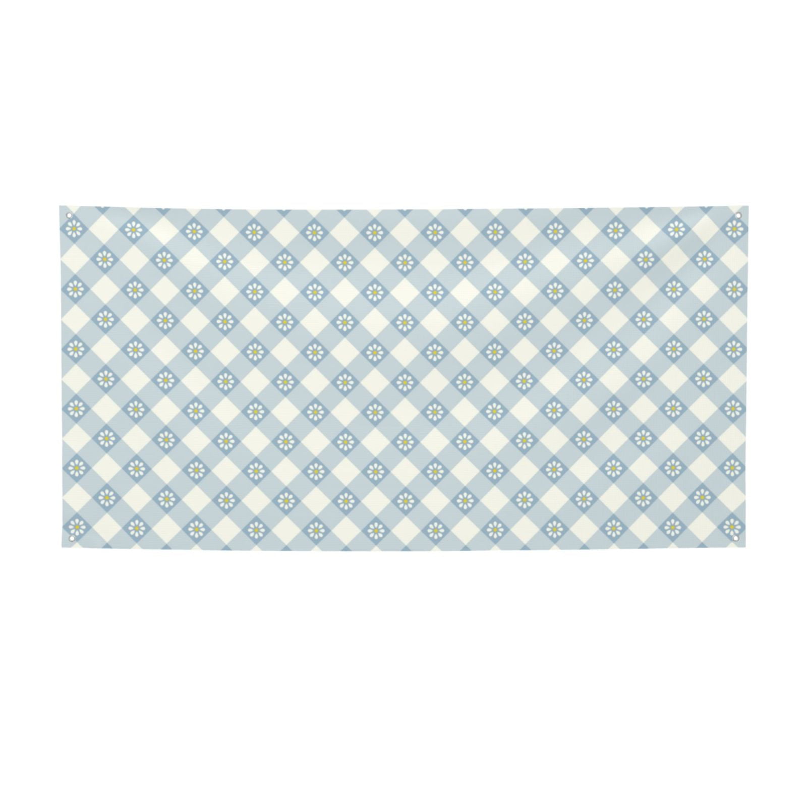 Lsque Daisy Plaid Blue Pattern Party Banner, Festive Banner , Holiday ...