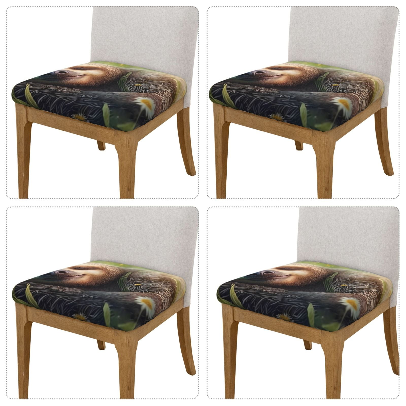 Lsque Daisy Sleeping Sloth Printed Square Couch Cushion Covers, Floral ...