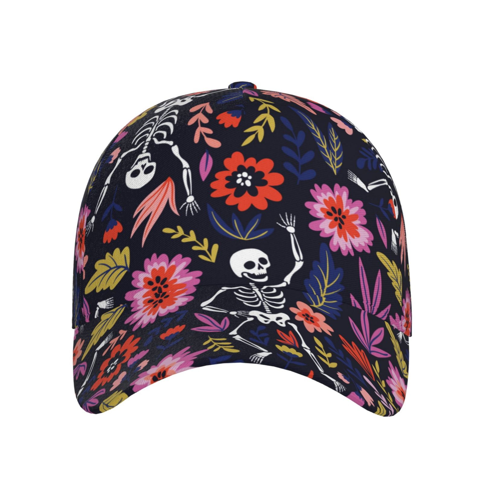 Lsque Dancing Skeletons Floral Garden Baseball Cap Trucker Low Profile ...