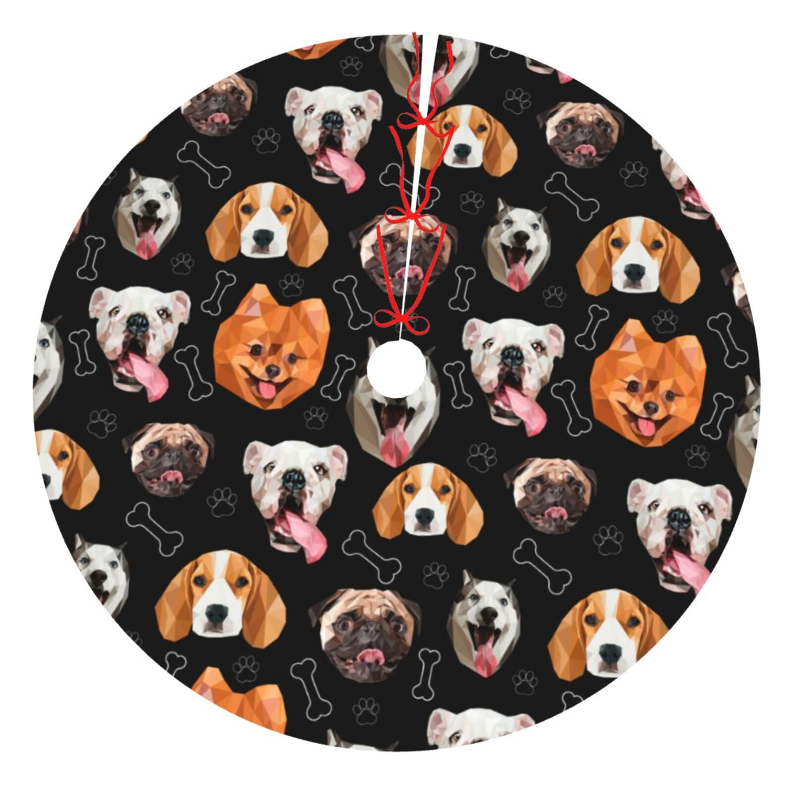 Lsque Different Breeds Of Dogs Print Christmas Tree Skirt, Tree Skirt ...