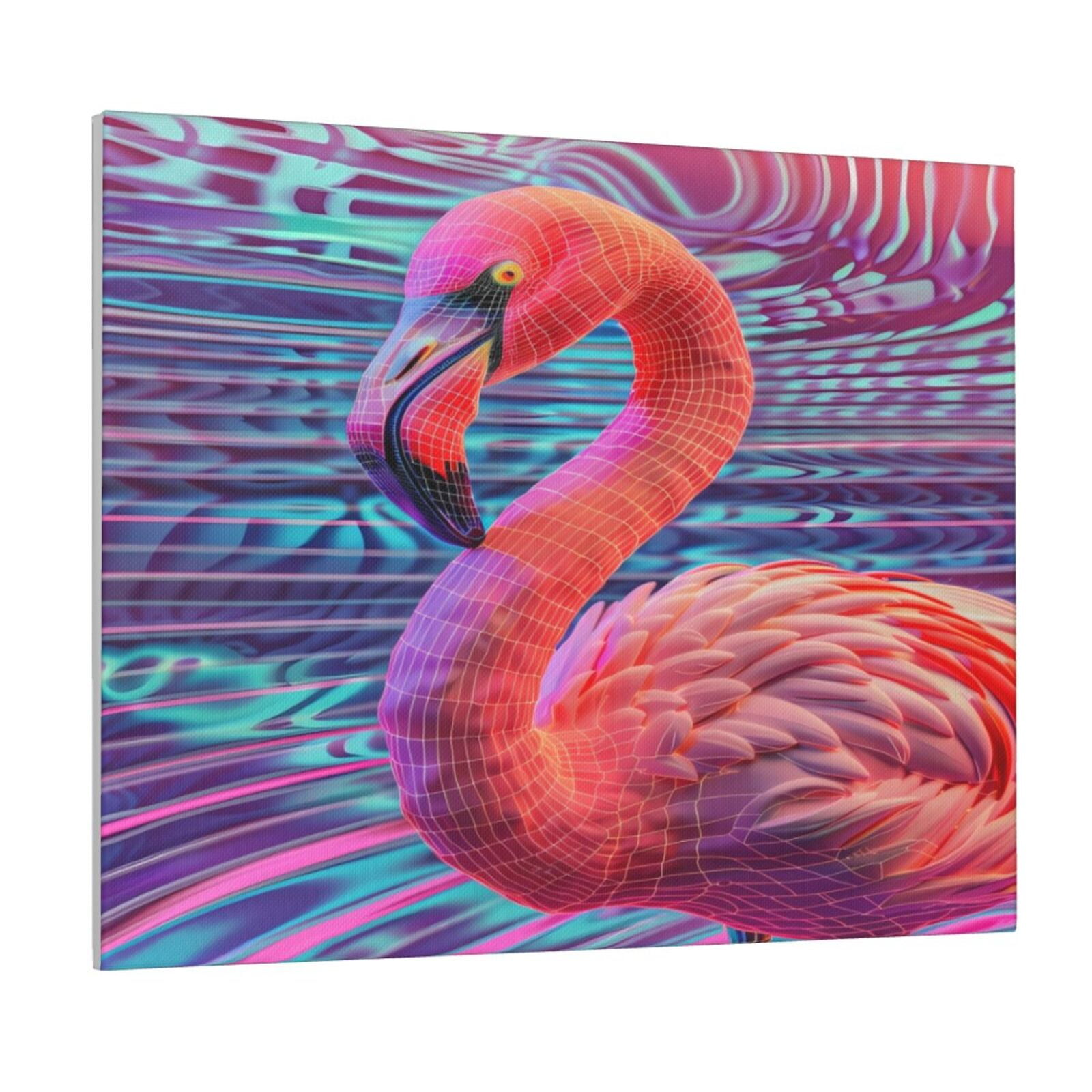 Lsque Digital Flamingo Vibrant Art Print Wall Art – Decorative Picture ...