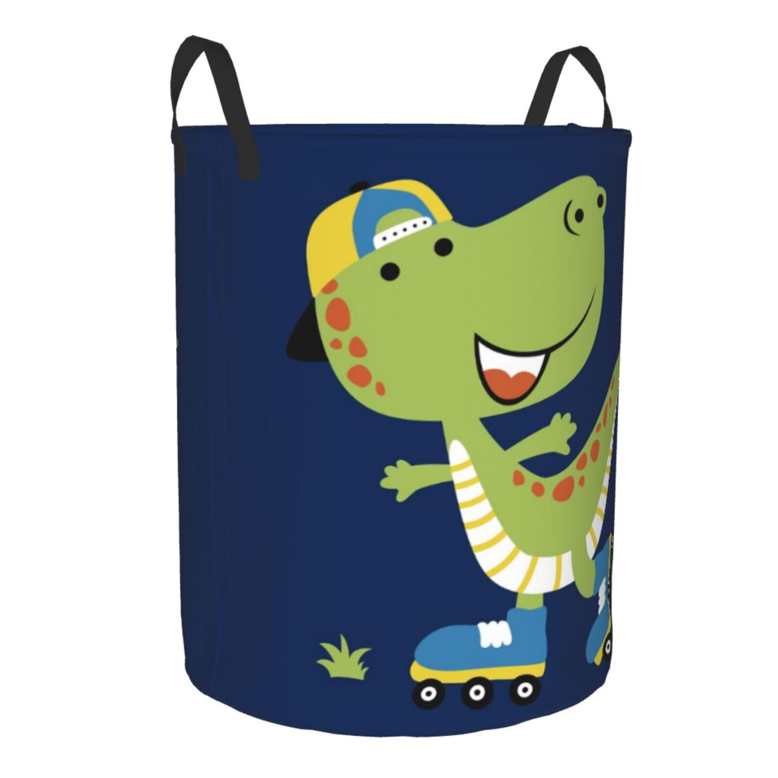 Lsque Dino Playing Roller Skate pattern Laundry Hamper Basket, Tall ...