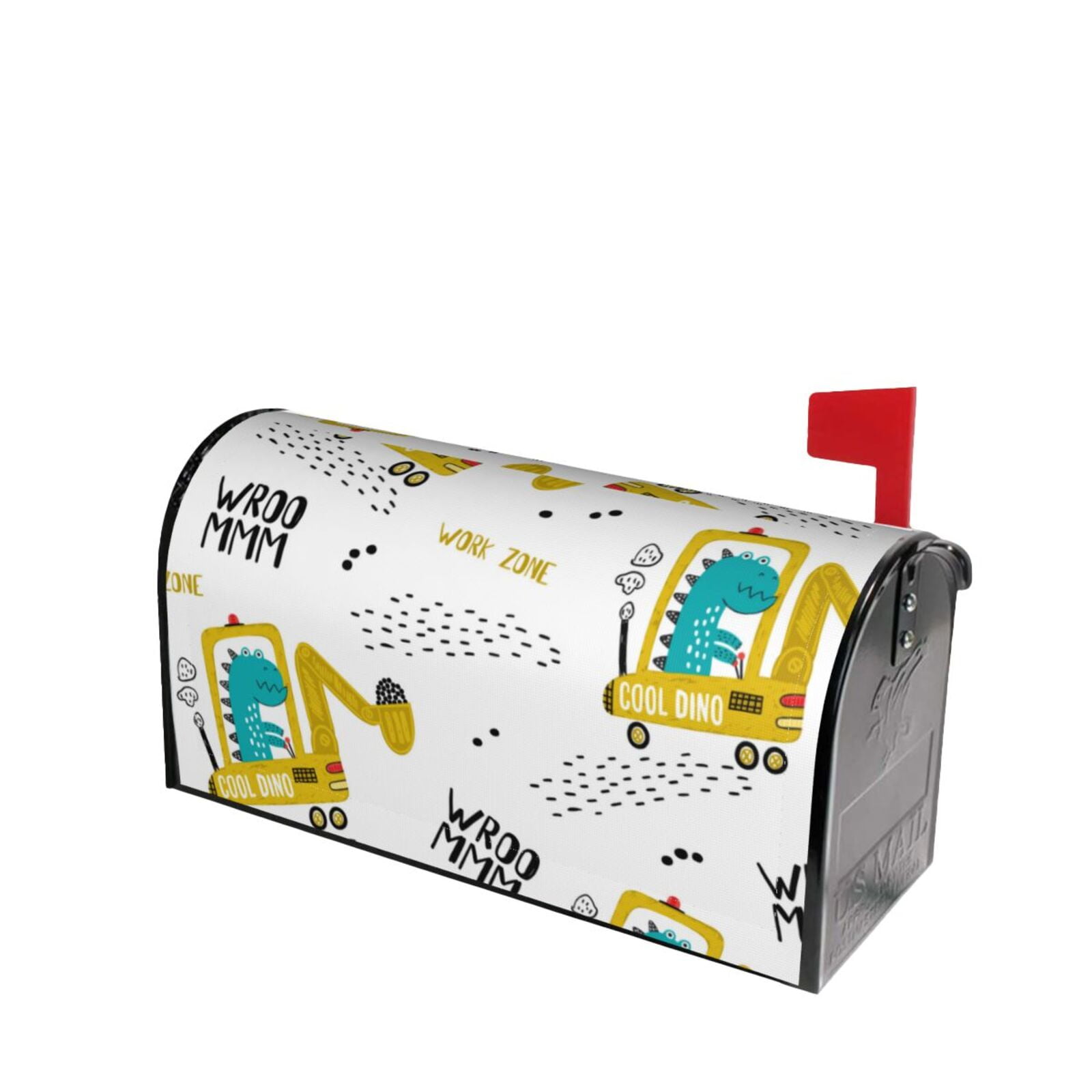 Lsque Dinosaur on Excavator Mailbox Cover Standard Size ,Magnetic ...