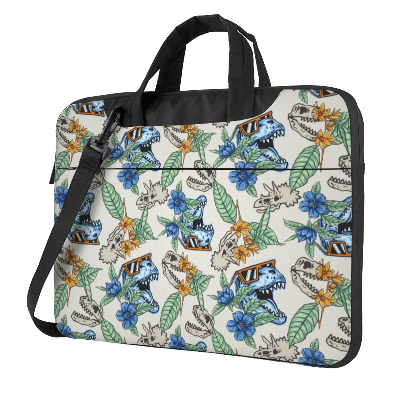 Lsque Dinosaurs And Leaves Pattern Laptop Bag – Portable & Slim Single ...
