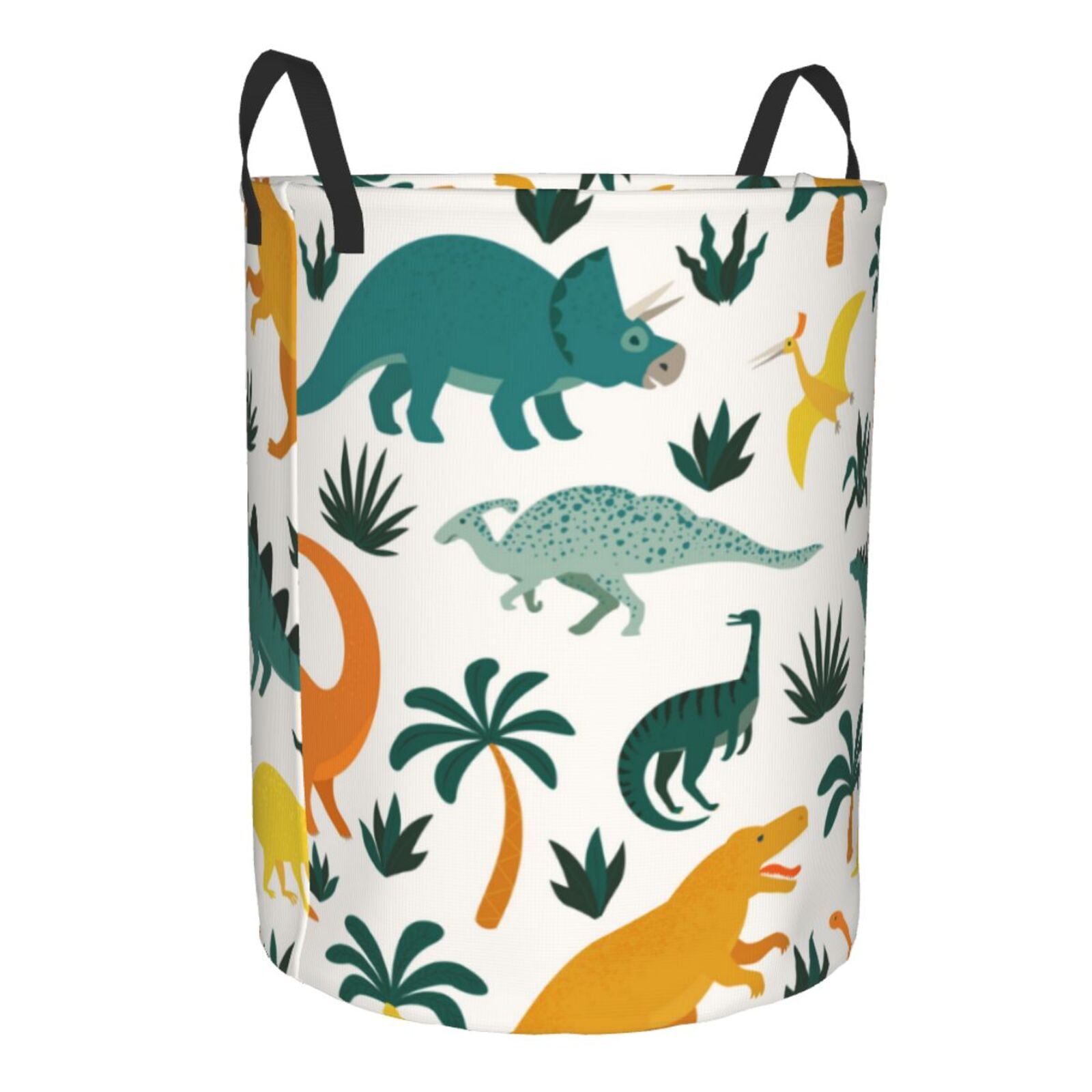 Lsque Dinosaurs and Tropical Leaves pattern Laundry Hamper Basket, Tall ...