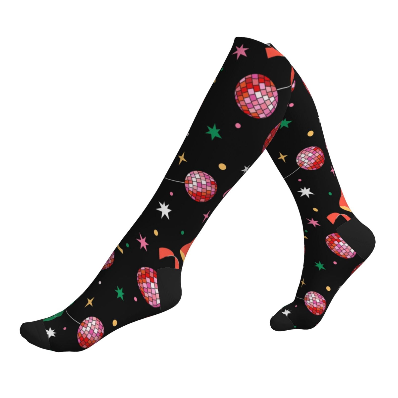 Lsque Disco Mirror Ball Pattern Sport Compression Socks for Men & Women ...