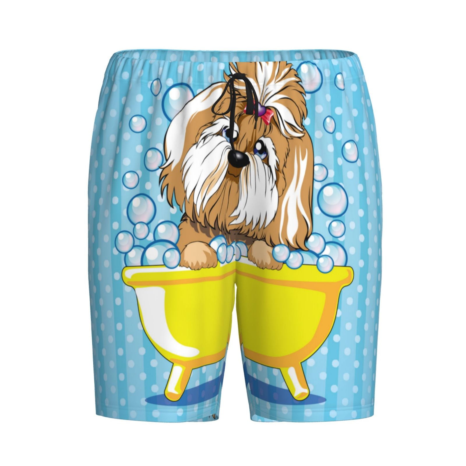 Lsque Dog Takes a Bath in the Bathtub Mens Sleep Pajama Shorts,Short ...
