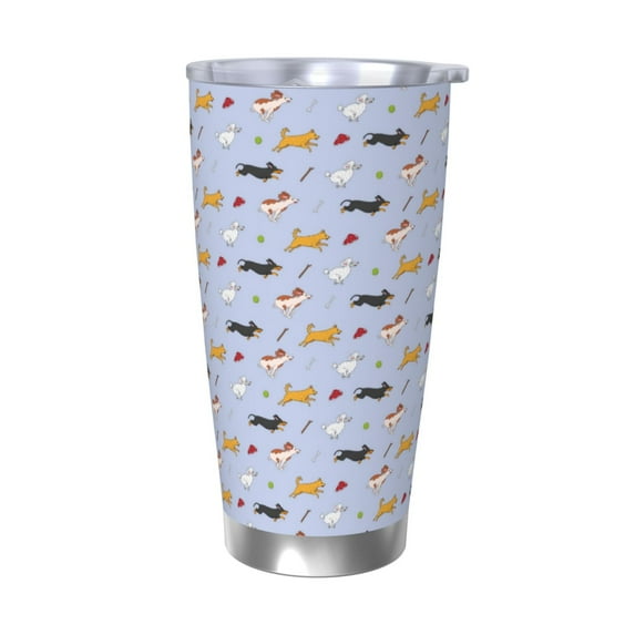 Lsque Dogs Are Running Pattern 20oz Car Cup with Lid and Straw ...