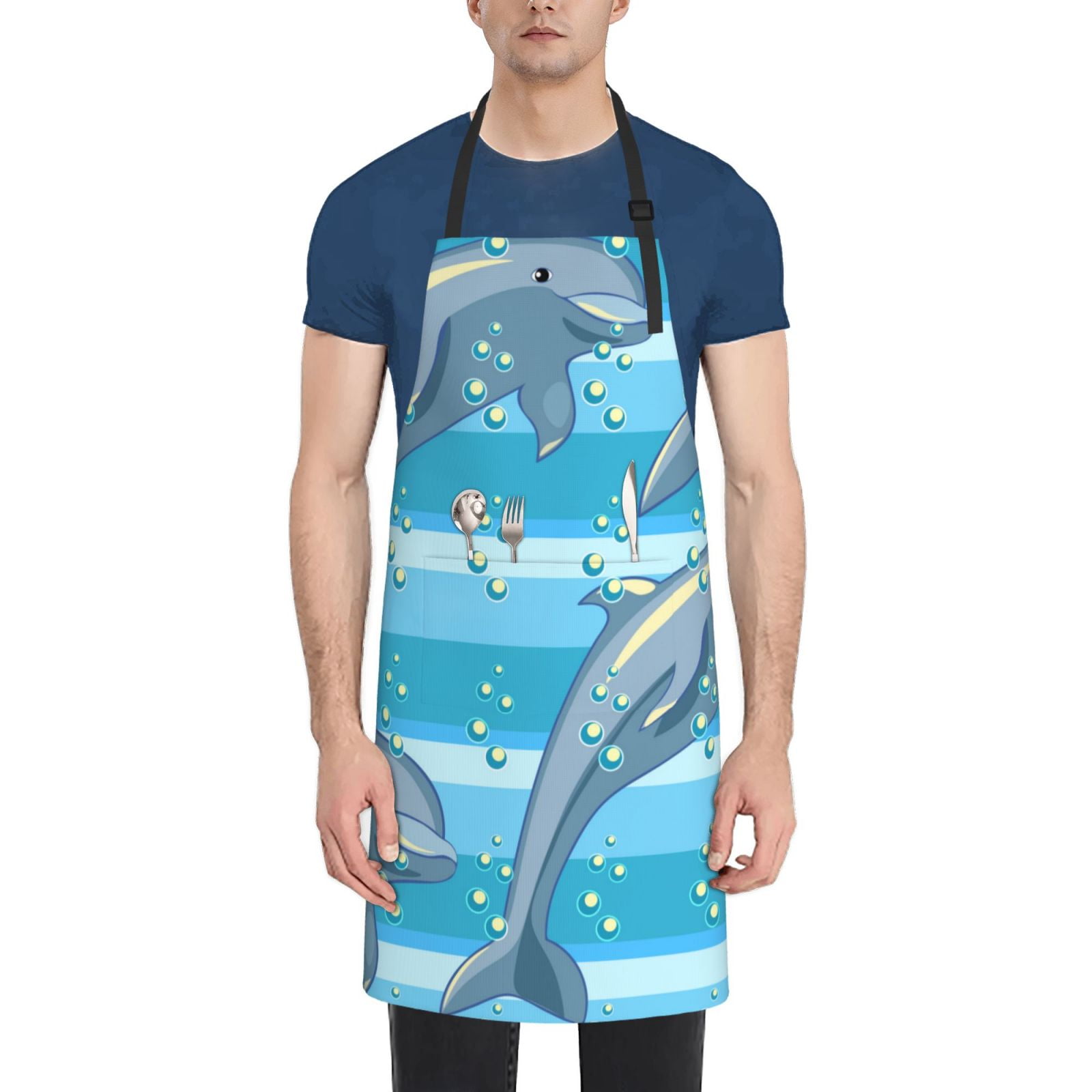 Lsque Dolphin Waterproof Apron Chef Aprons for Men Heavy Duty Chemical ...