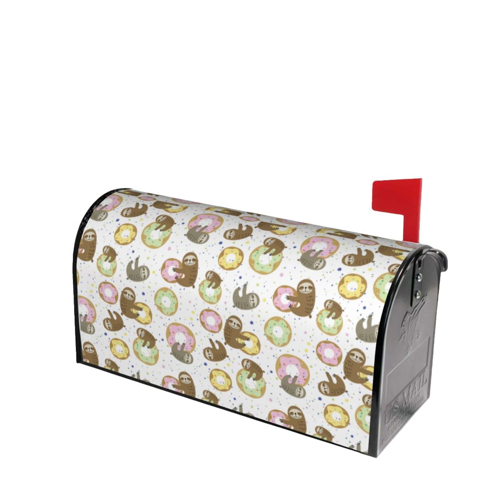 Lsque Donut Sloth Mailbox Cover Standard Size ,Magnetic Mailbox Covers ...