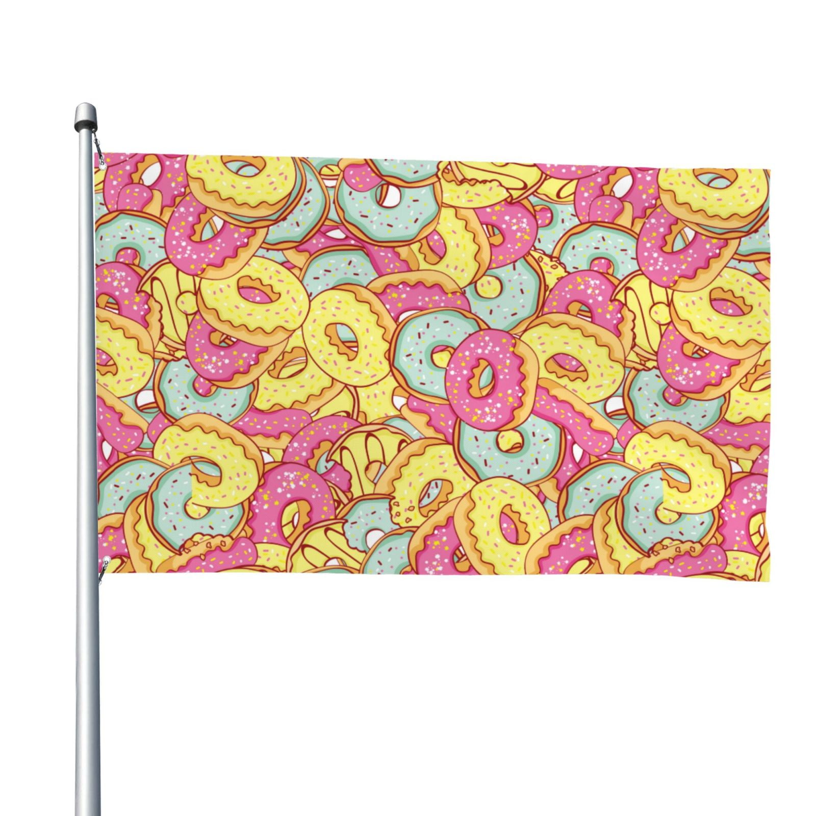 Lsque Donut and Blue Pattern Flag,Donut and Blue Printed Garden Flag 48 ...