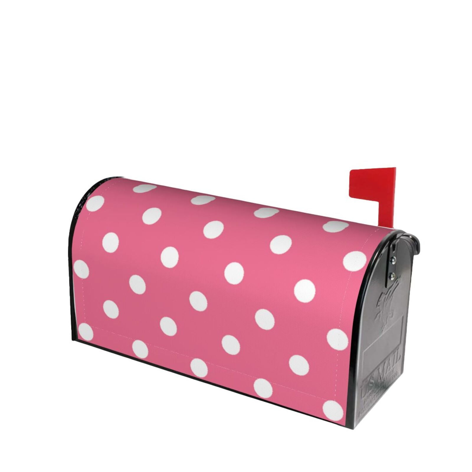 Lsque Dots On Rose Red Background Mailbox Cover Standard Size ,Magnetic ...