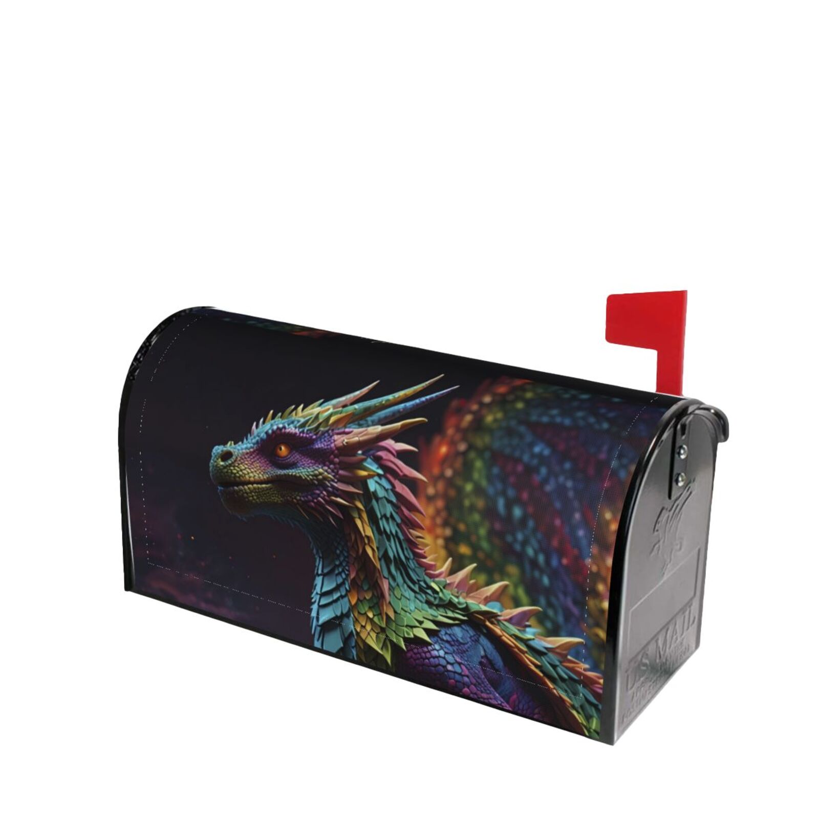 Lsque Dragon with Colorful Tail Mailbox Cover Standard Size ,Magnetic ...