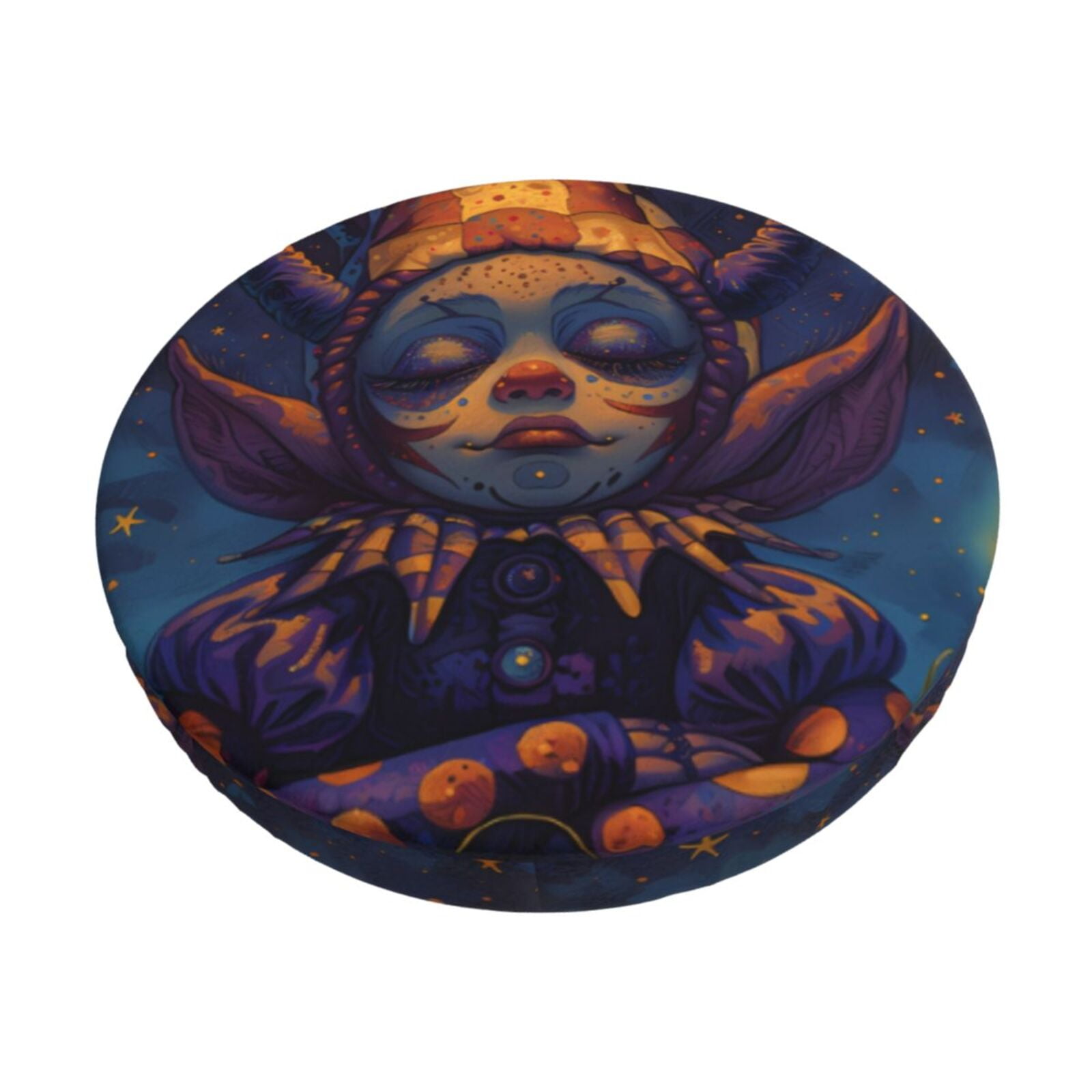 Lsque Dreamy Jester Under Stars Pattern Round Bar chair cushion covers ...