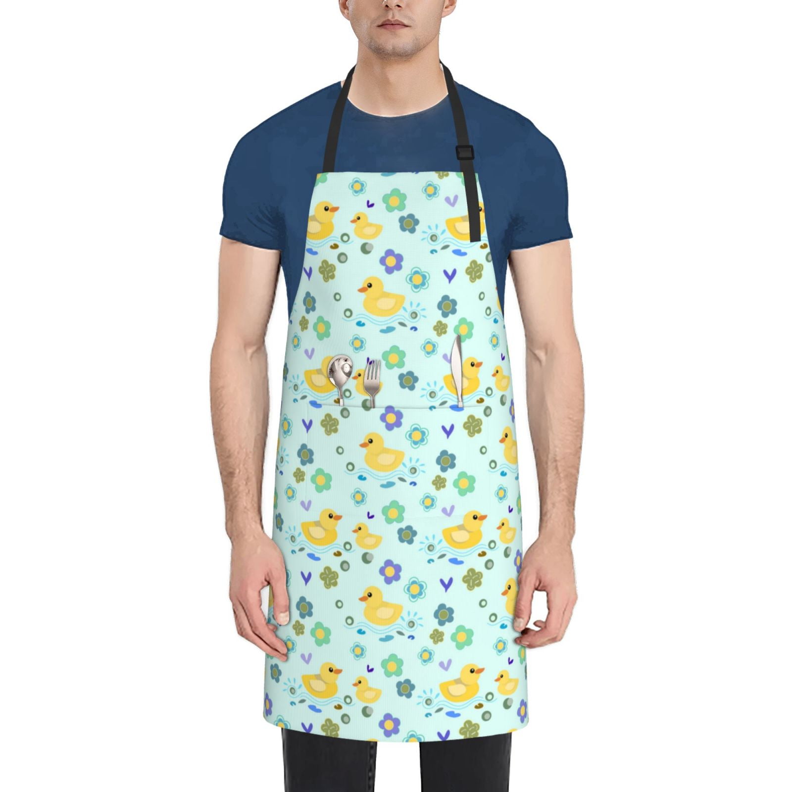 Lsque Duck Cartoon Waterproof Apron Chef Aprons for Men Heavy Duty ...