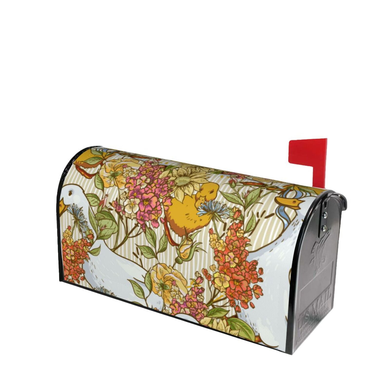 Lsque Ducks and Flowers Mailbox Cover Standard Size ,Magnetic Mailbox ...