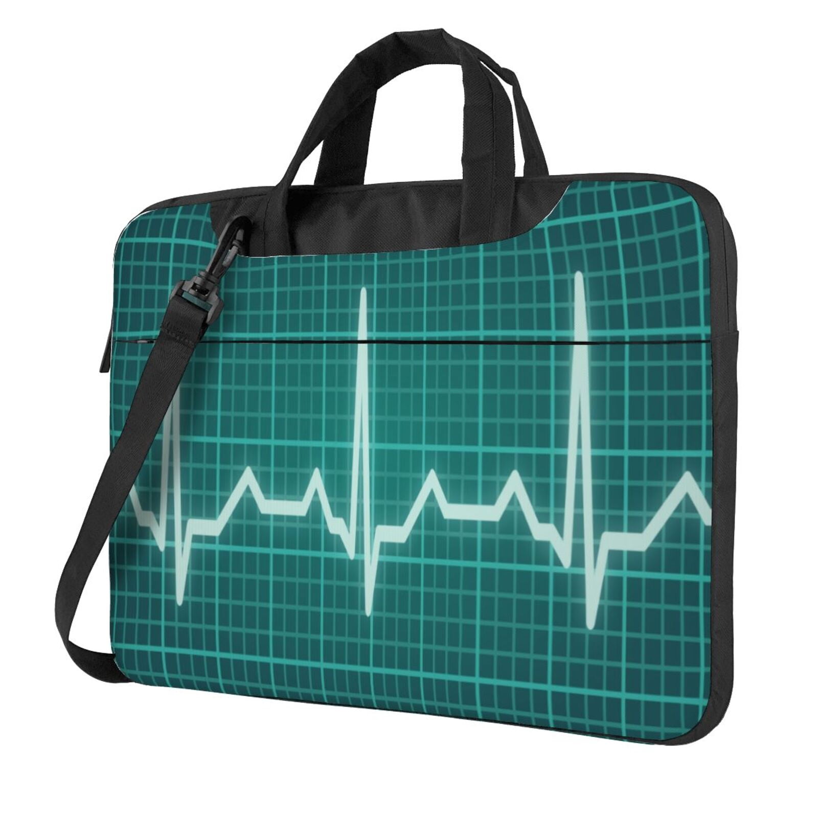 Lsque ECG Wave Pattern Laptop Bag – Portable & Slim Single-Shoulder ...