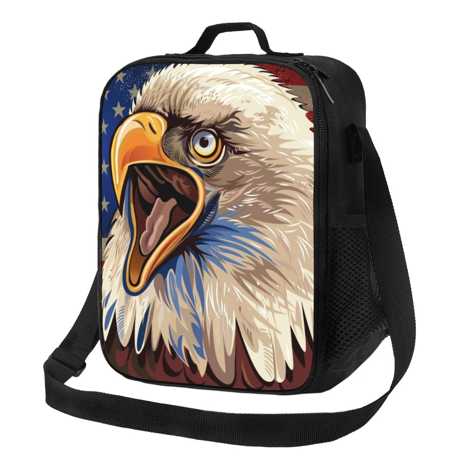 Lsque Eagle With USA Flags Lunch Bag Lunch Box for Women Men Reusable ...