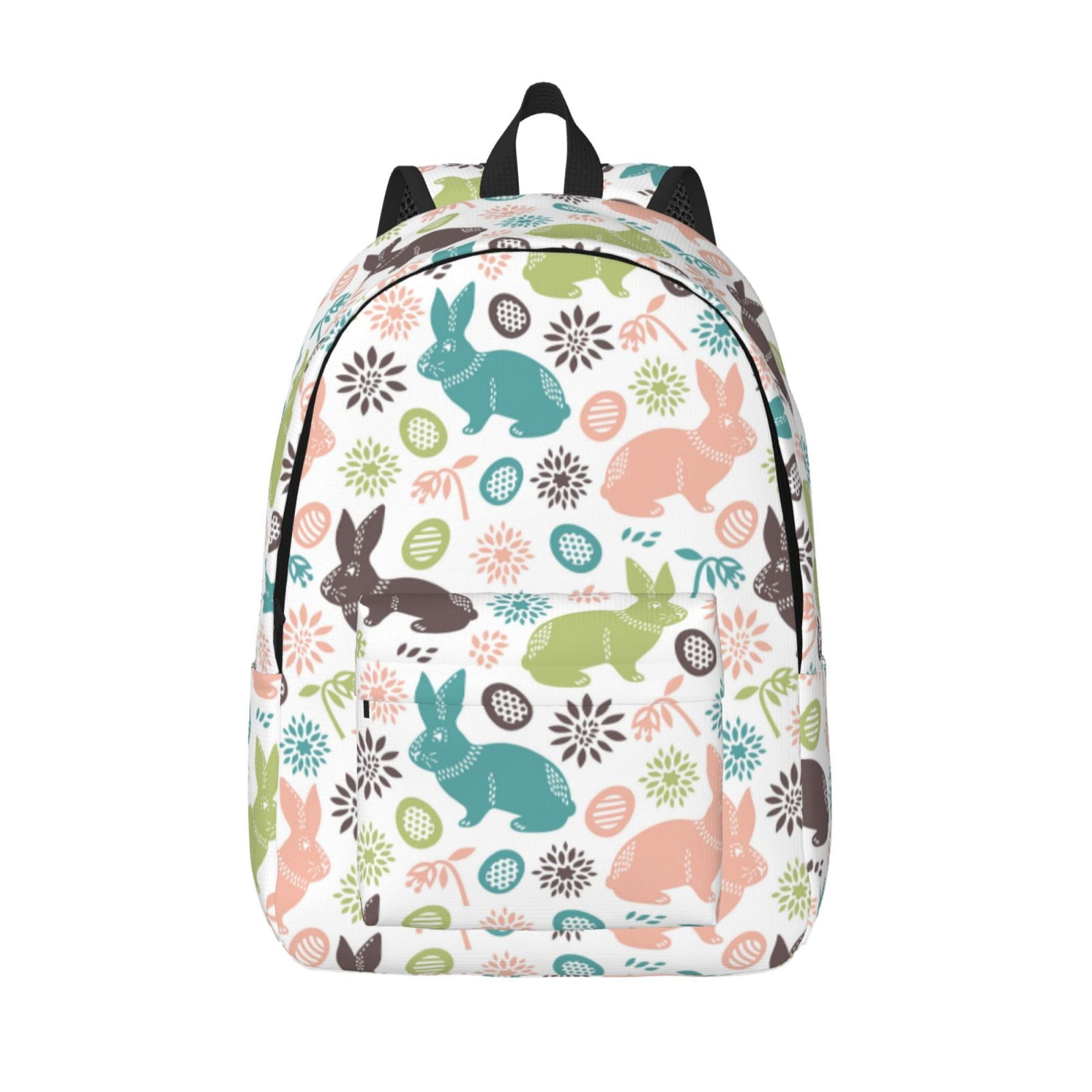 Lsque Easter Rabbit Pattern Canvas Daypack, Durable Backpack, High ...