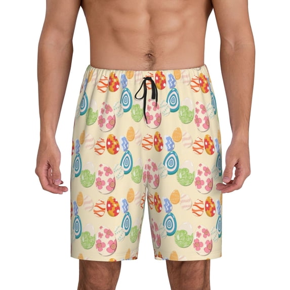 Lsque Easter eggs Pattern Mens Sleep Pajama Shorts,Short Pajama Pants ...