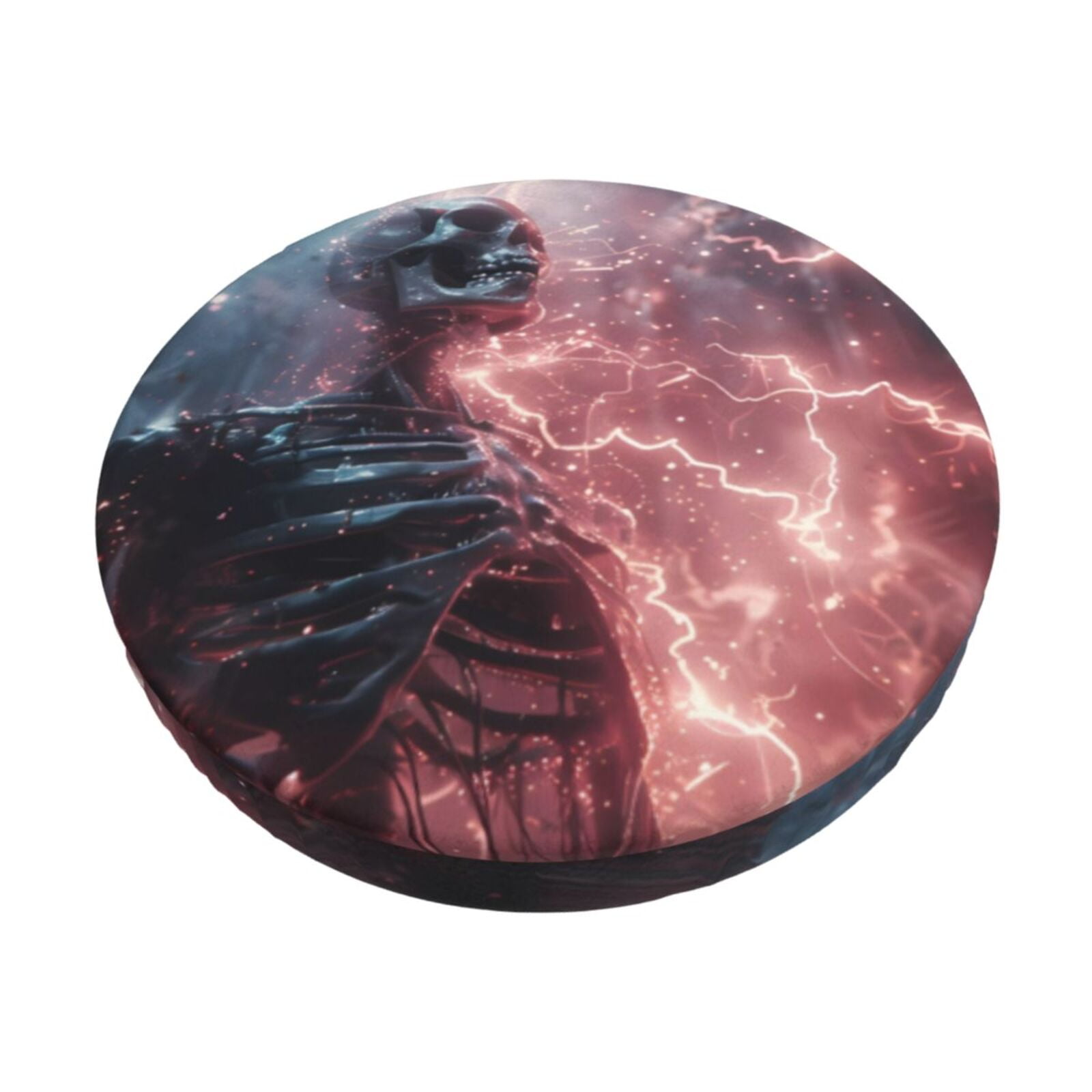 Lsque Electric Skeleton Surrealism Pattern Round Bar chair cushion ...