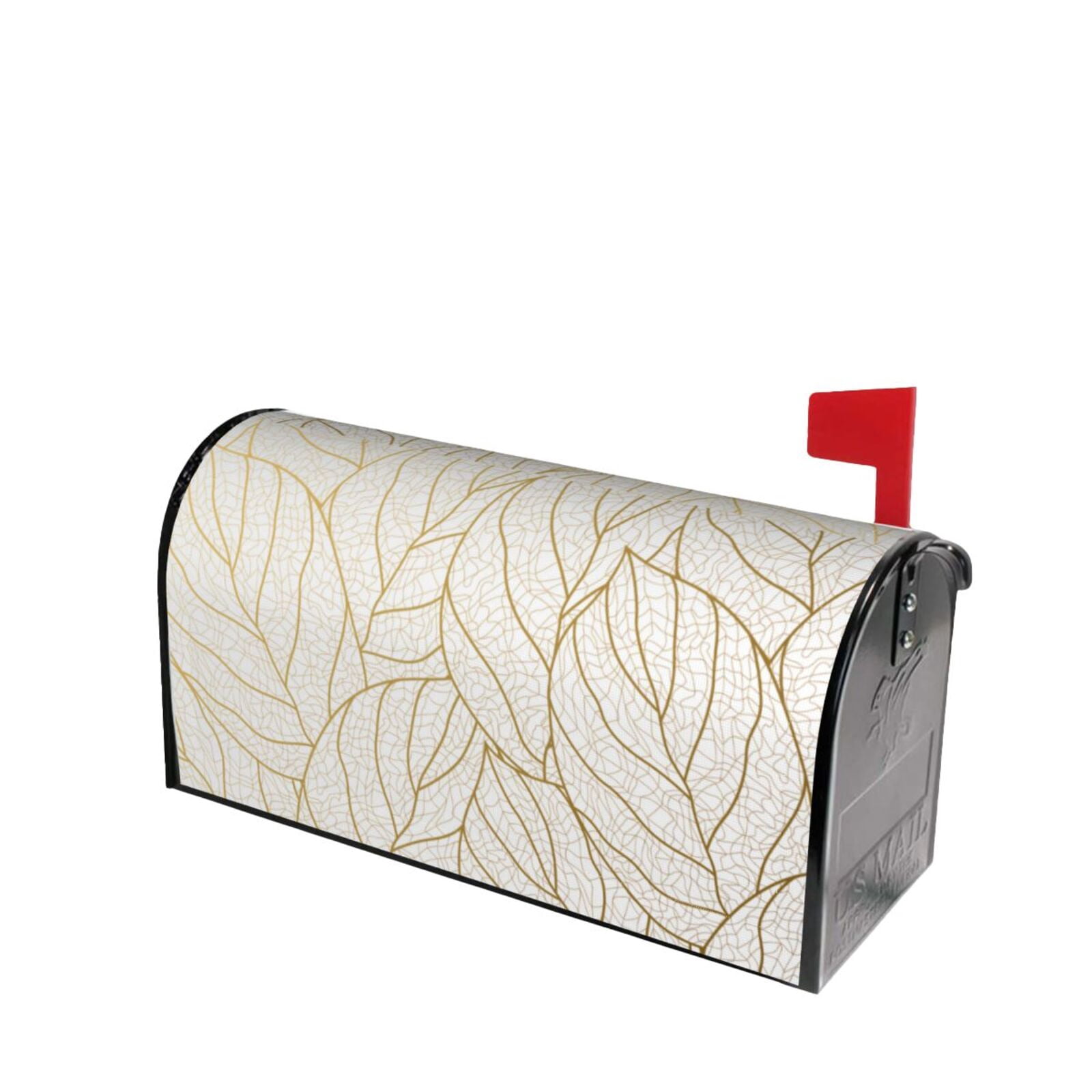 Lsque Elegant Gold Leaf Pattern Mailbox Cover Standard Size ,Magnetic ...