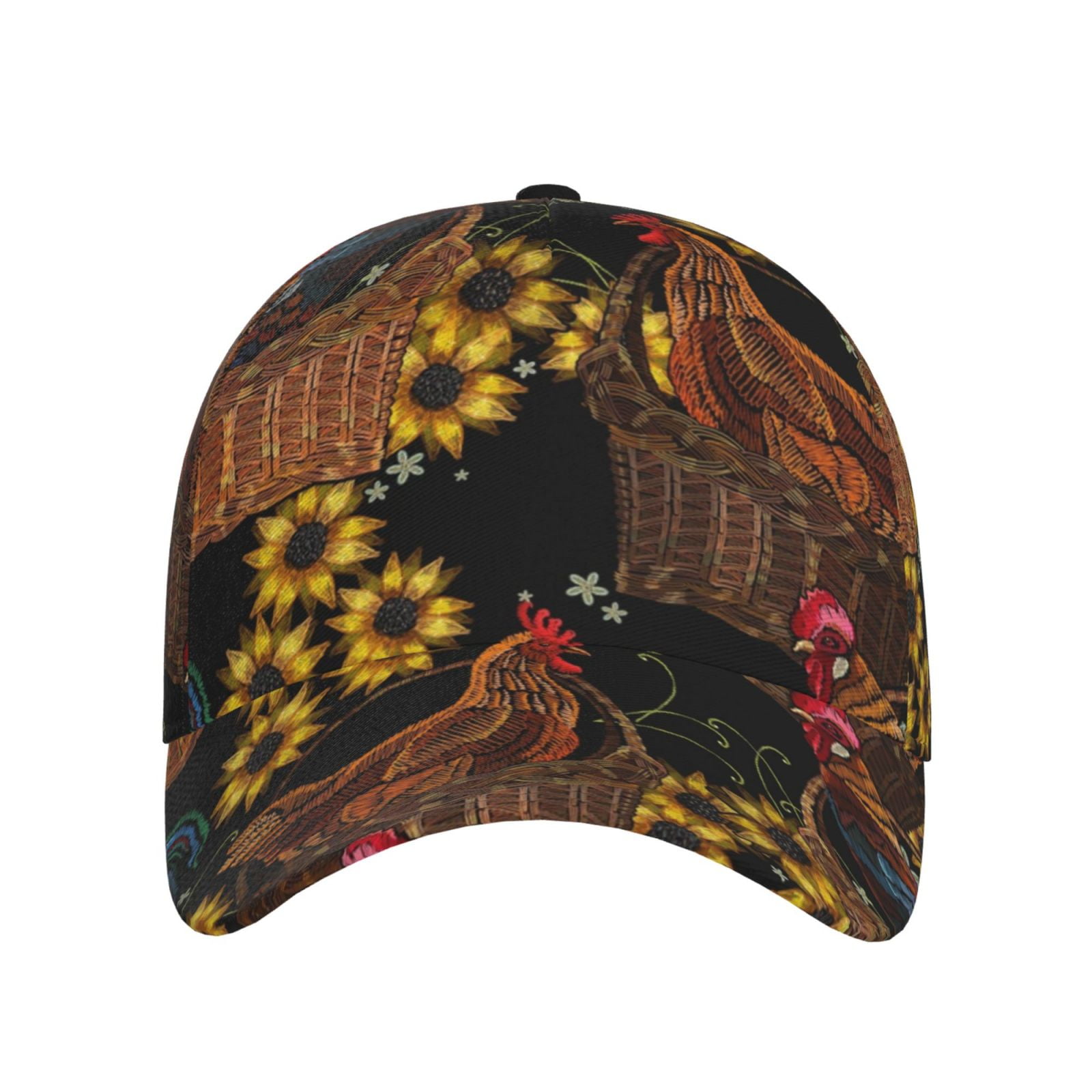 Lsque Embroidery Chicken Rooster And Sunflowers Baseball Cap Trucker ...