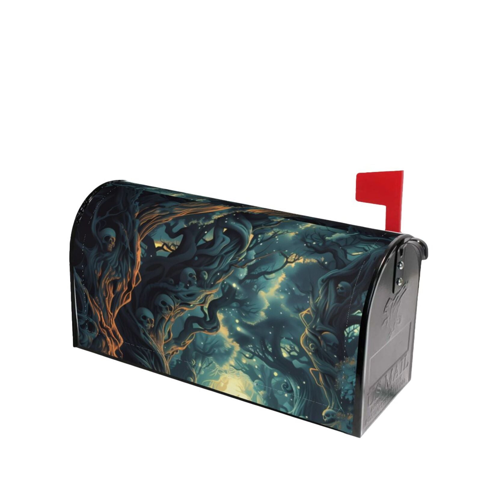 Lsque Enchanted Forest Skull Path Mailbox Cover Standard Size ,Magnetic ...