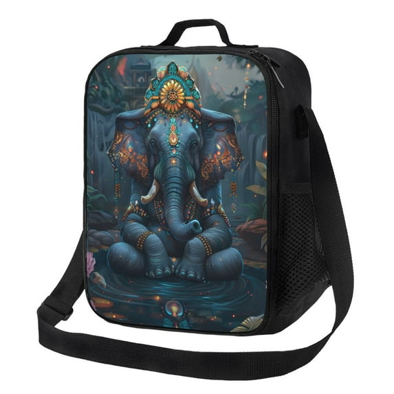 Lsque Exotic Elephant Lunch Bag Lunch Box for Women Men Reusable ...