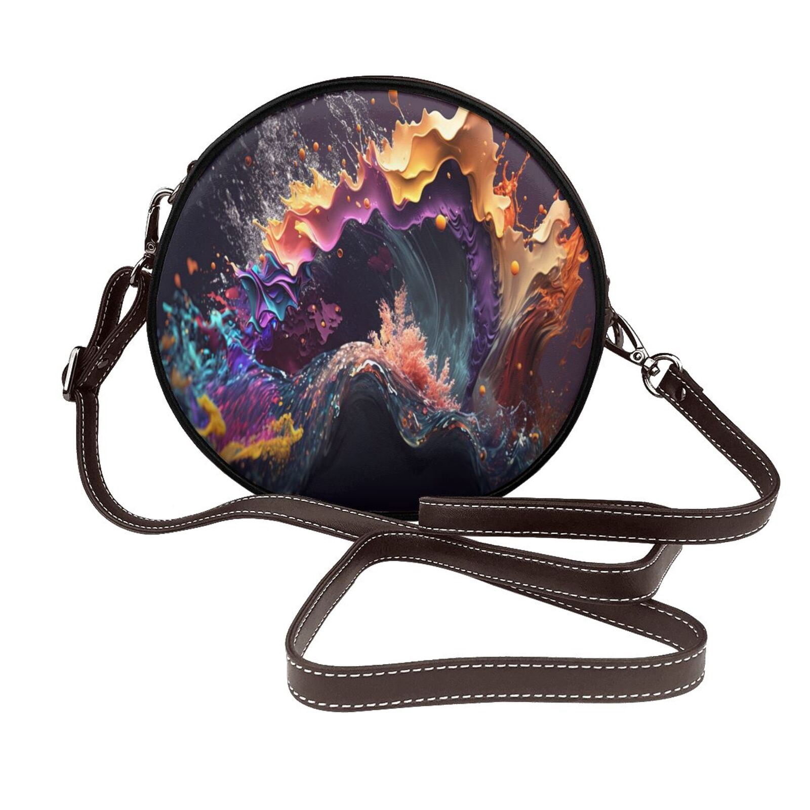 Lsque Explosive Fluid Splash Art Pattern Shoulder Bag – Microfiber ...