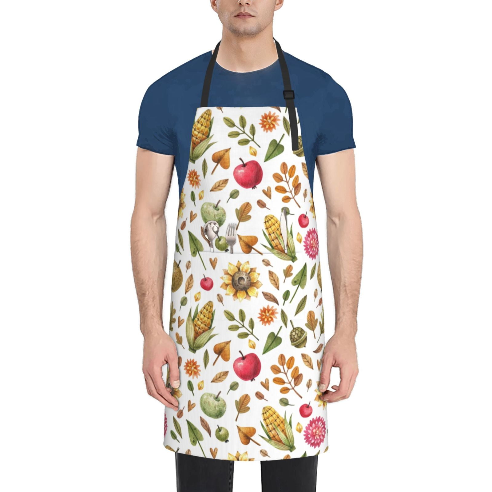 Lsque Fall Fruits And Vegetables Waterproof Apron Chef Aprons for Men ...