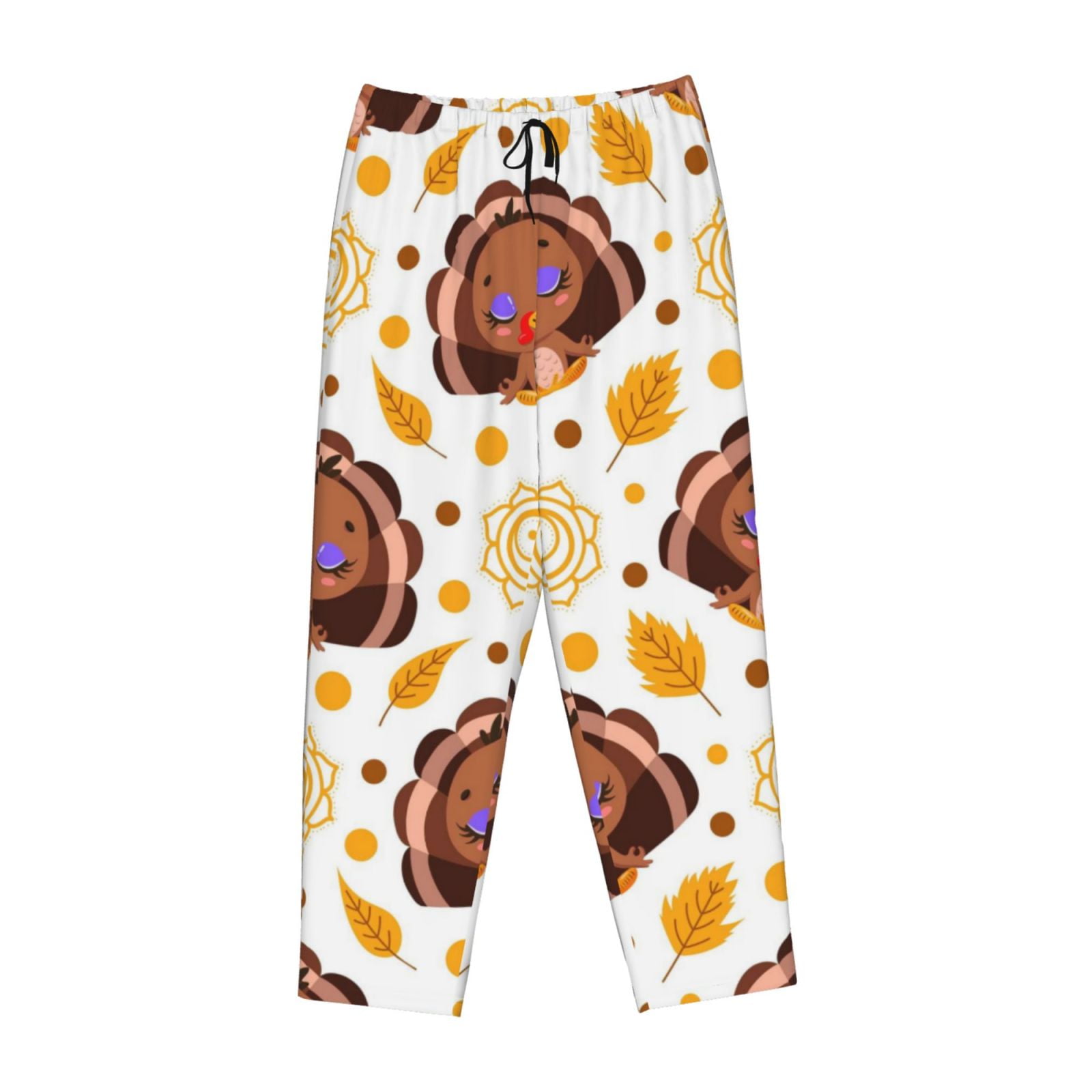 Lsque Fall Turkey Print Women's Pajama Pants, Lounge Pant - Comfortable ...