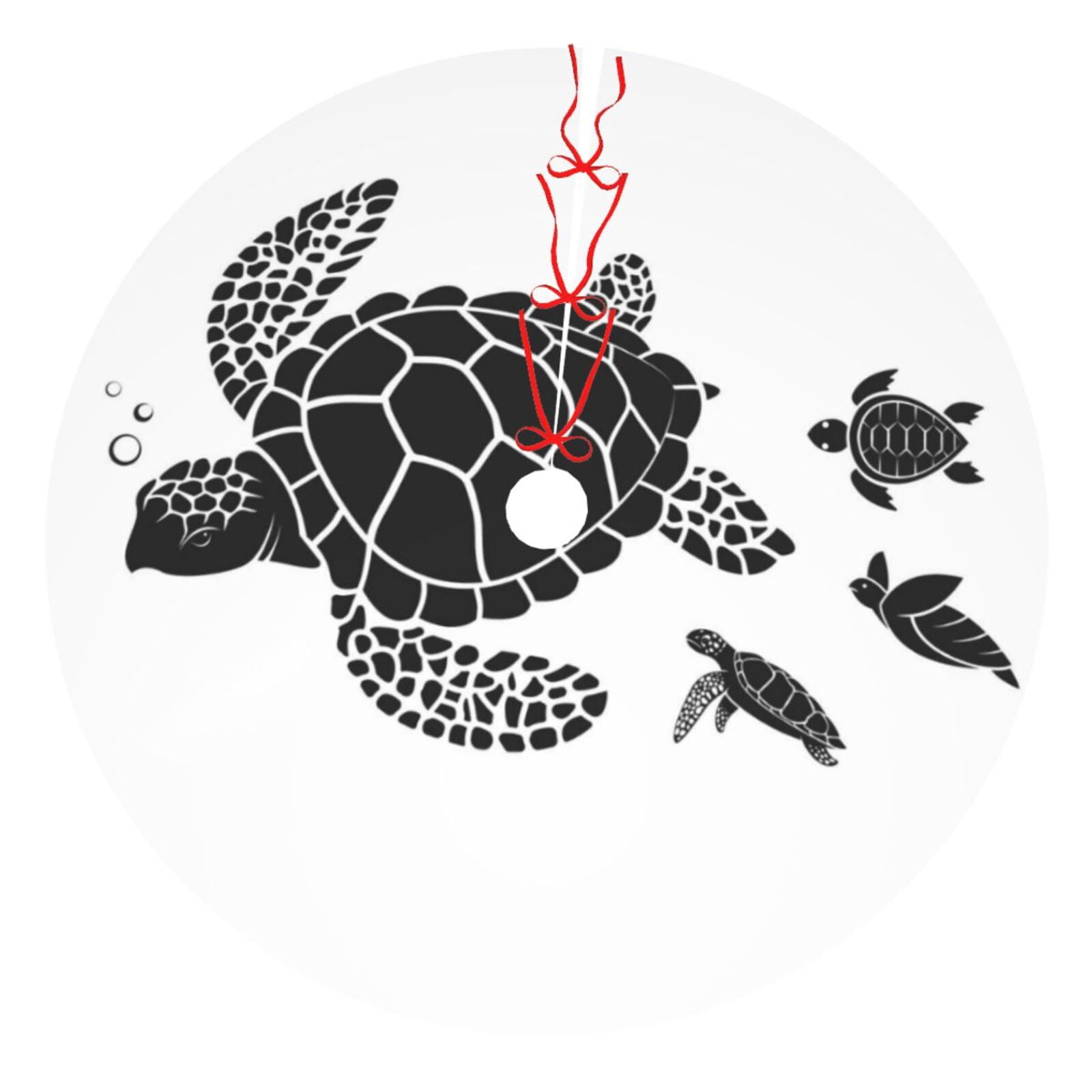 Lsque Family Of Sea Turtles Print Christmas Tree Skirt, Tree Skirt with ...