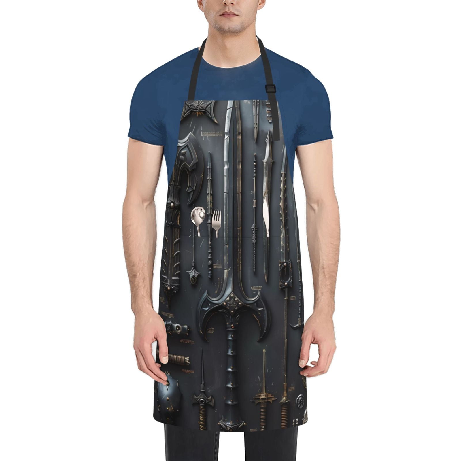 Lsque Fantasy Medieval Weaponry Waterproof Apron Chef Aprons for Men ...