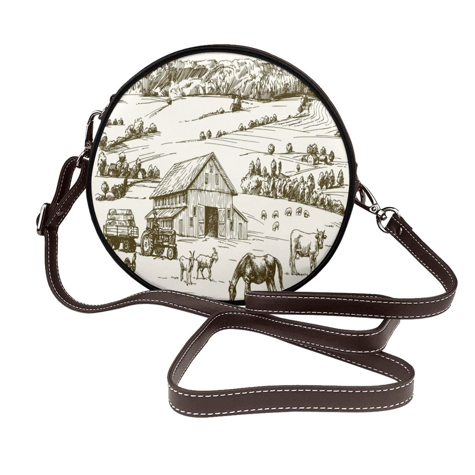 Lsque Farm Animals 2 Pattern Shoulder Bag – Microfiber Leather ...