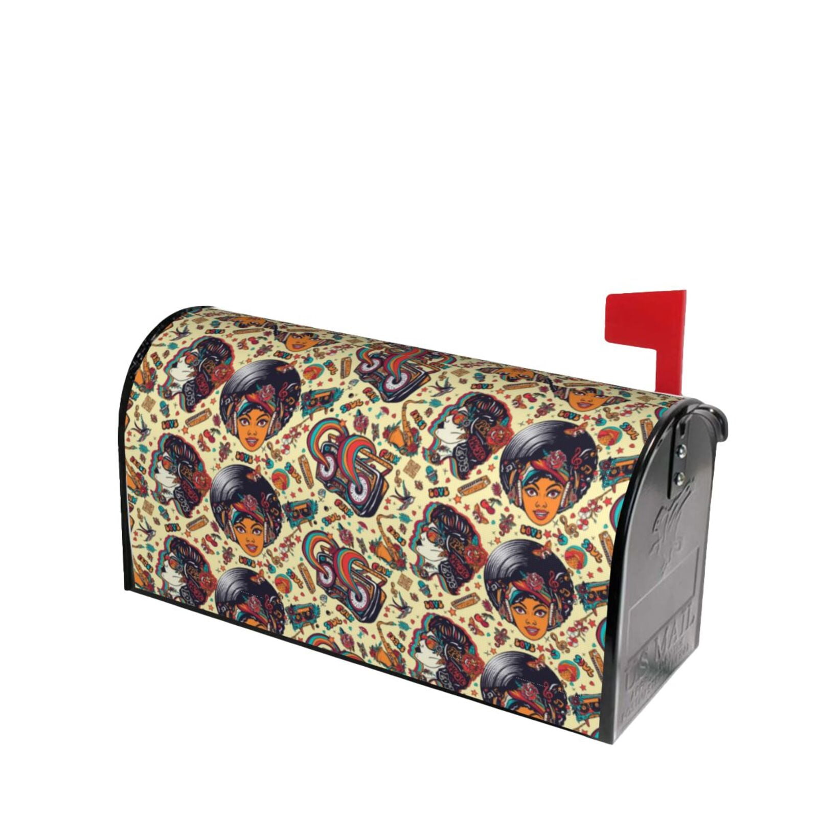Lsque Fashion Hippie Girl Mailbox Cover Standard Size ,Magnetic Mailbox ...