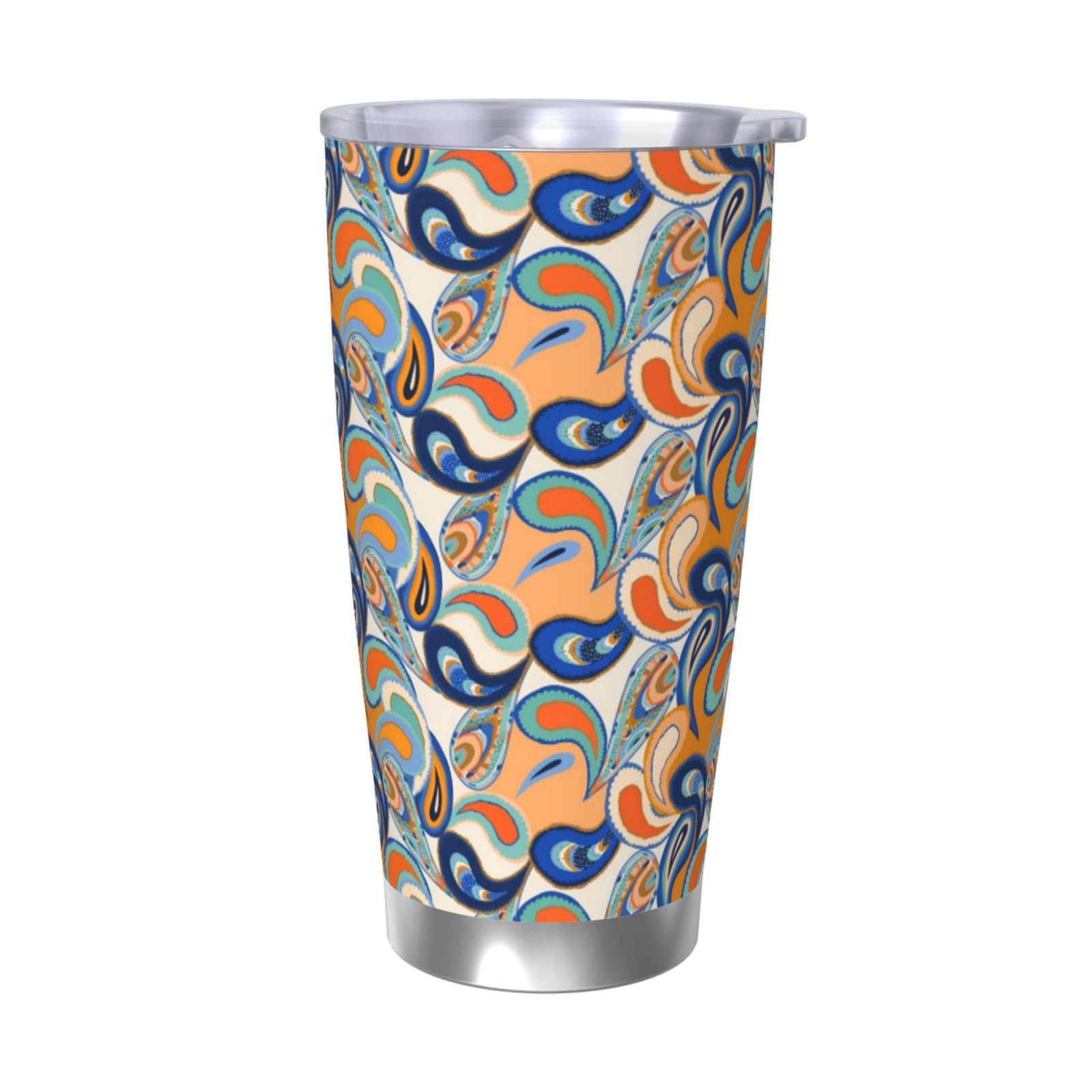 Lsque Fashionable Paisley Pattern 20oz Car Cup with Lid and Straw ...