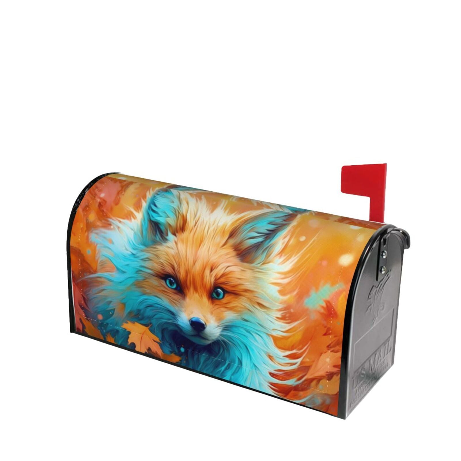 Lsque Fiery Red Maple Leaf Fox Mailbox Cover Standard Size ,Magnetic ...
