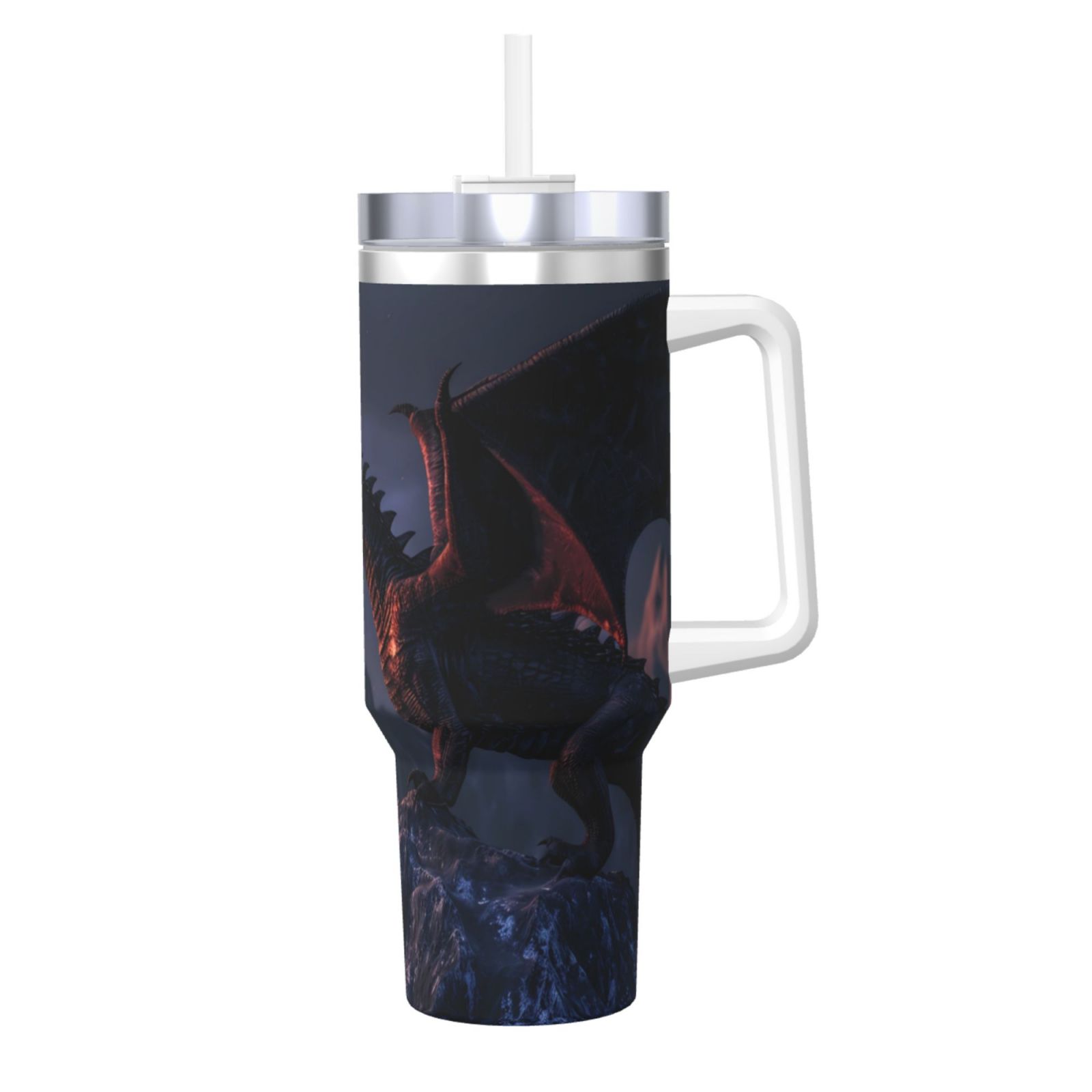 Lsque Fire Breathing Dragon Twilight Pattern 40 OZ Ice Bully Cup with ...