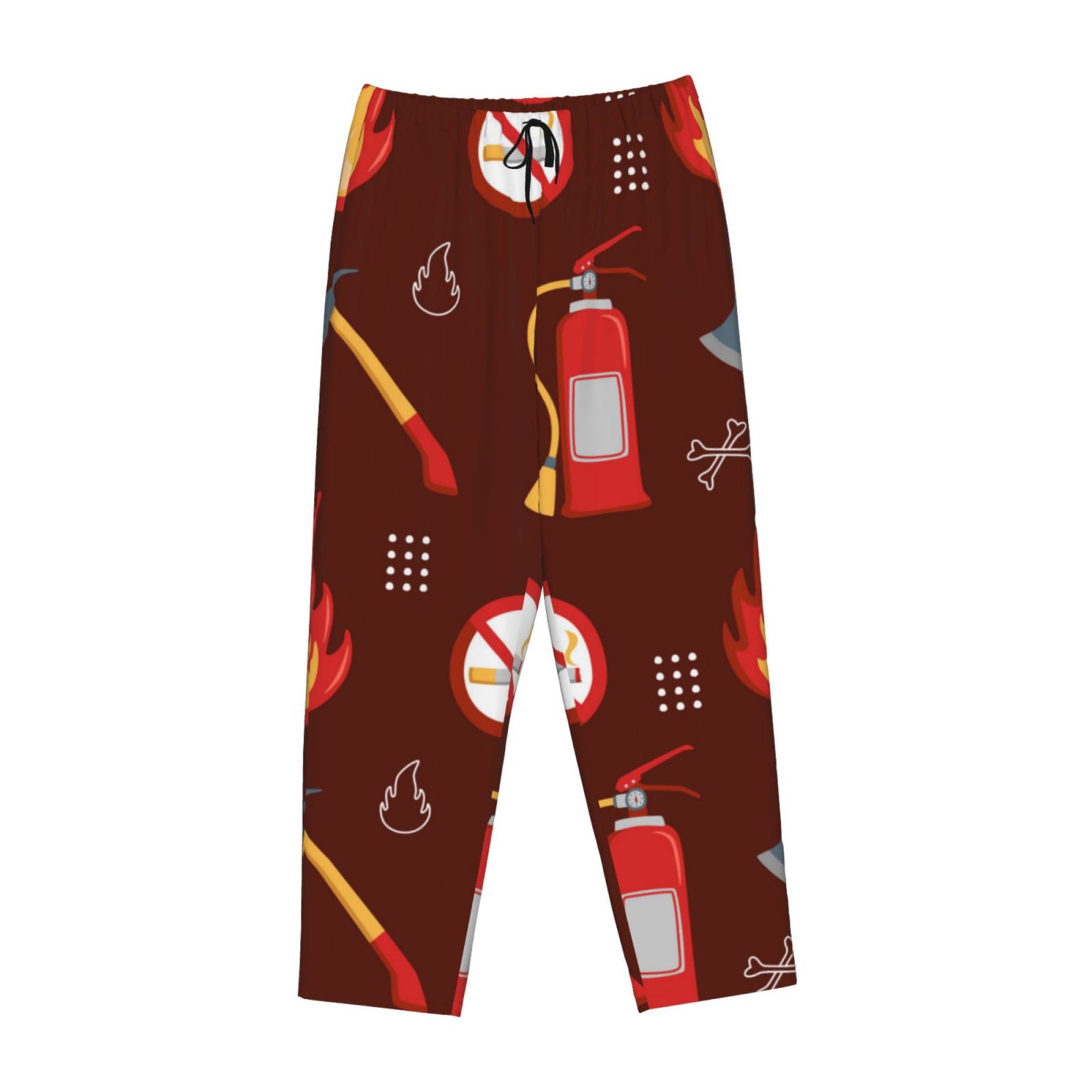 Lsque Fire Extinguisher Print Women's Pajama Pants, Lounge Pant ...