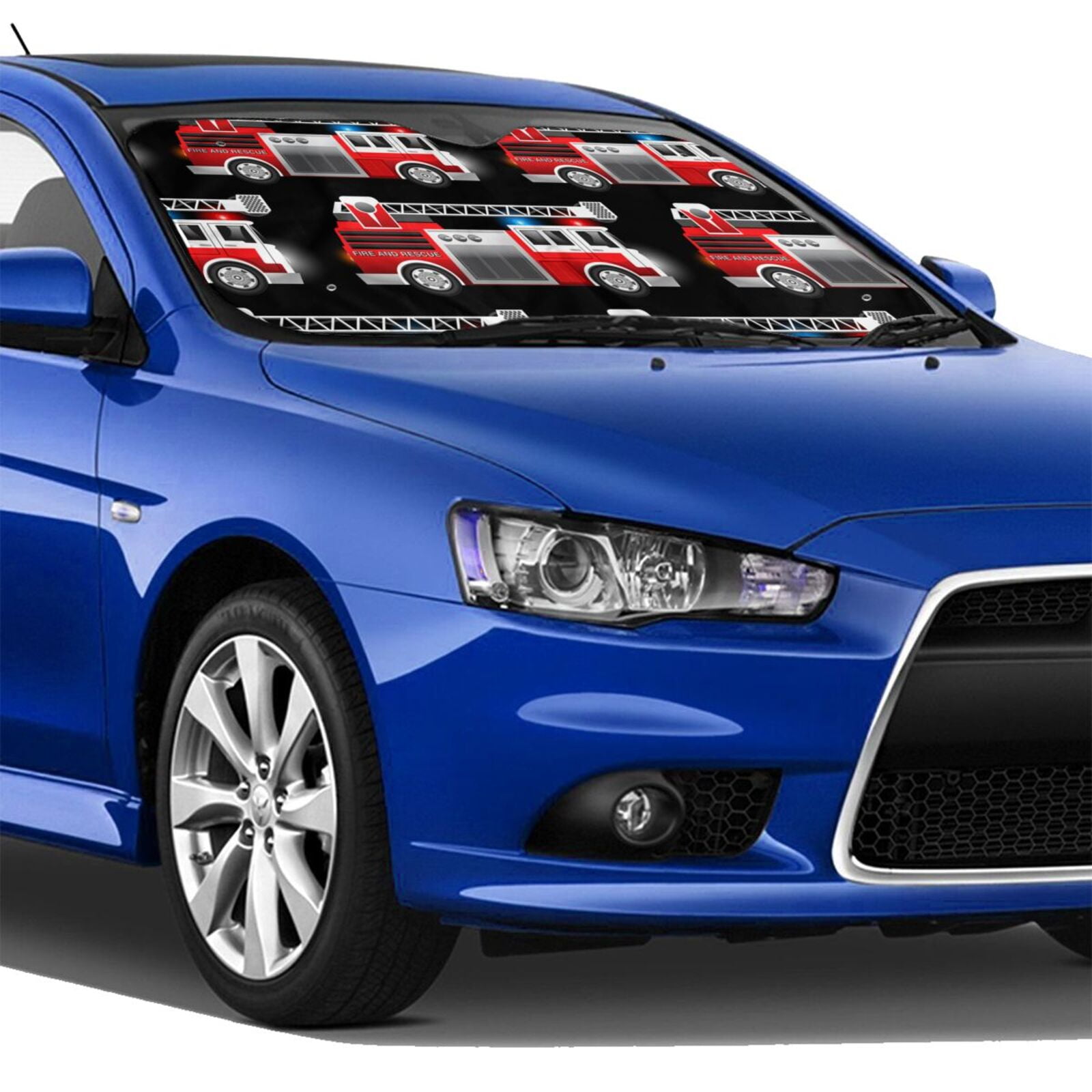 Lsque Fire and Rescue Truck Car Windshield Sun Shade | Accordion ...
