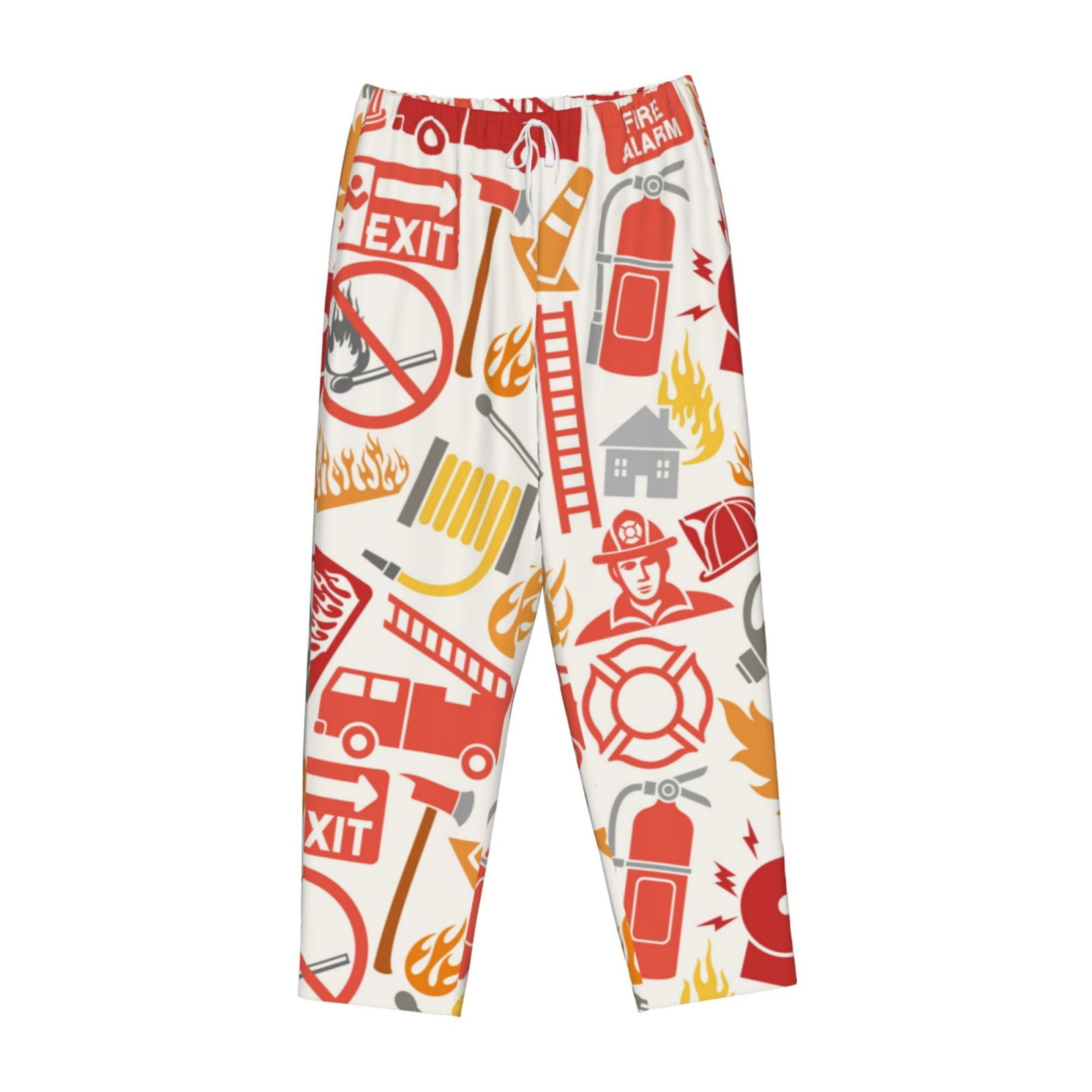 Lsque Firefighter Icons Print Women's Pajama Pants, Lounge Pant ...