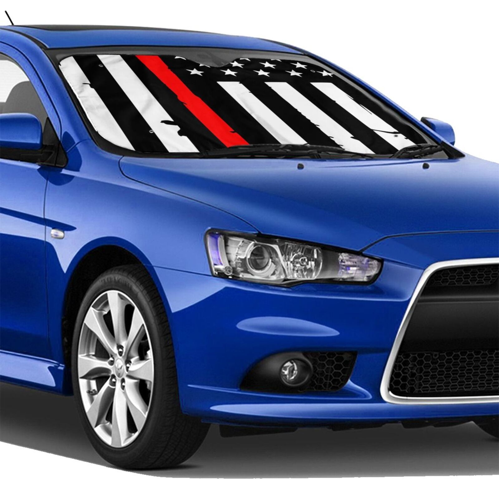 Lsque Firefighters USA Flag Car Windshield Sun Shade | Accordion ...