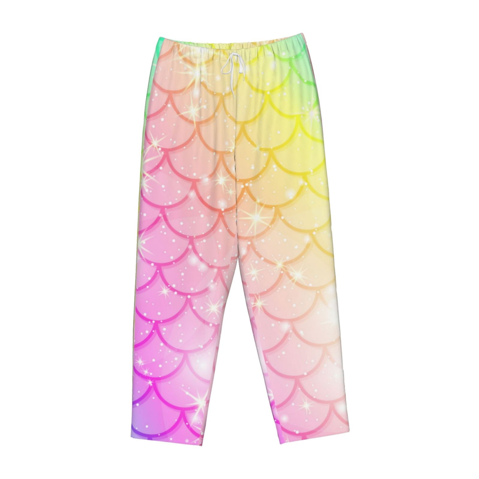Lsque Fish Scale Print Women's Pajama Pants, Lounge Pant - Comfortable ...