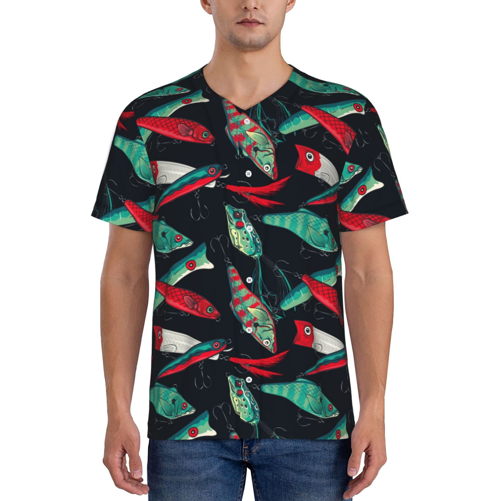 Lsque Fishing Lure Pattern Mens Polo Golf Shirts Funny Graphics Shorts ...