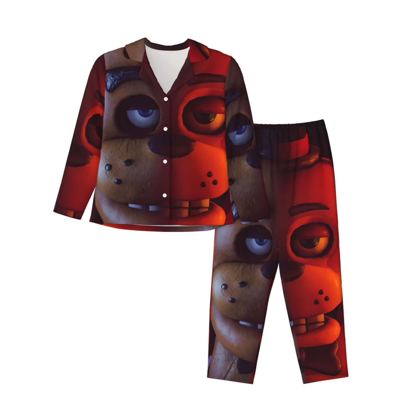 Lsque Five Nights At Freddy'S Pattern Long Sleeve Pajama Set for Women ...