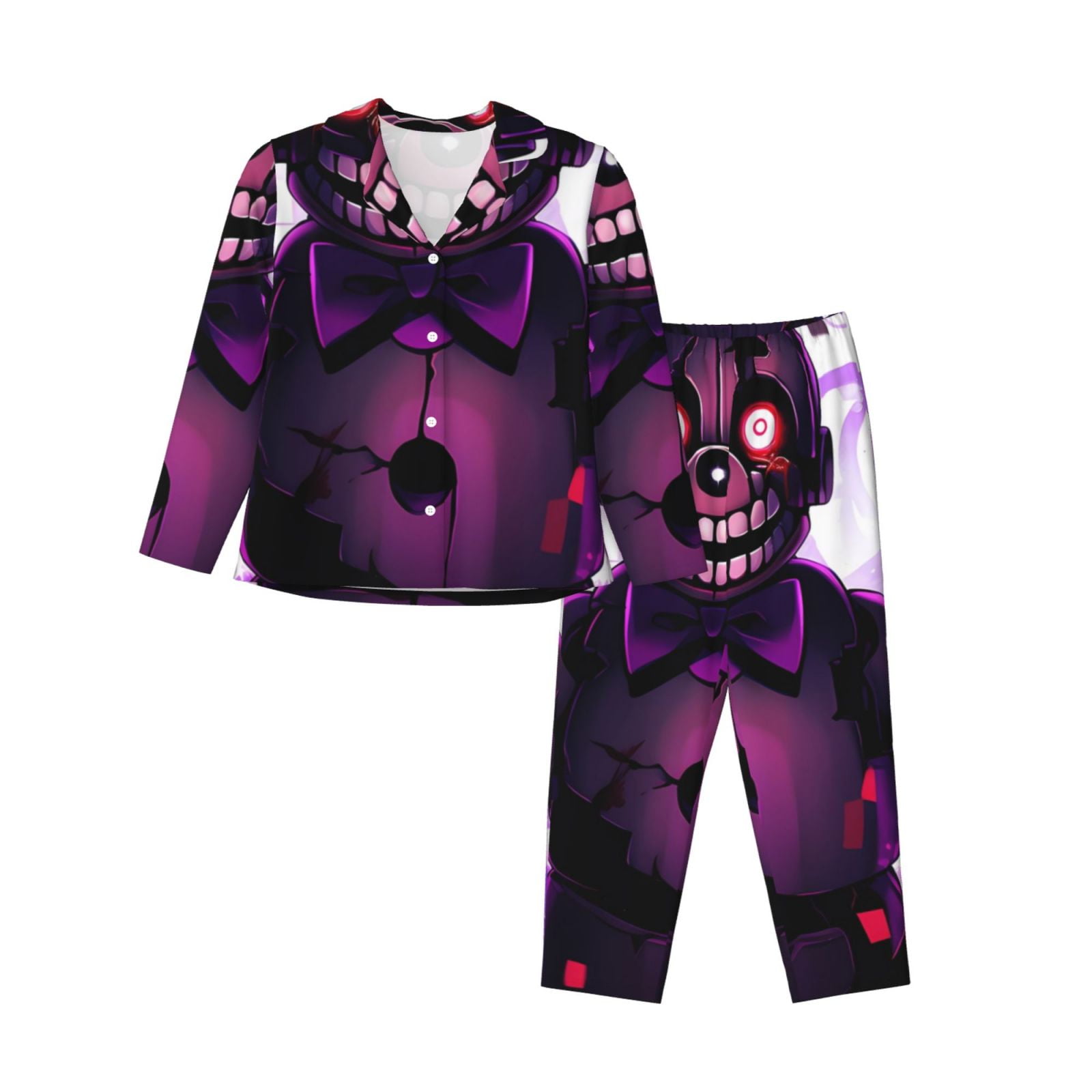 Lsque Five Nights At Freddy'S Pattern Long Sleeve Pajama Set for Women ...